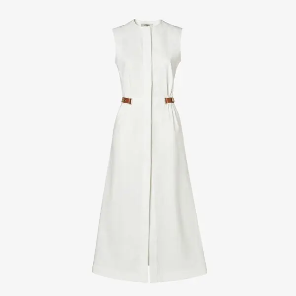 Fendi Dress White Linen Dress - [white]